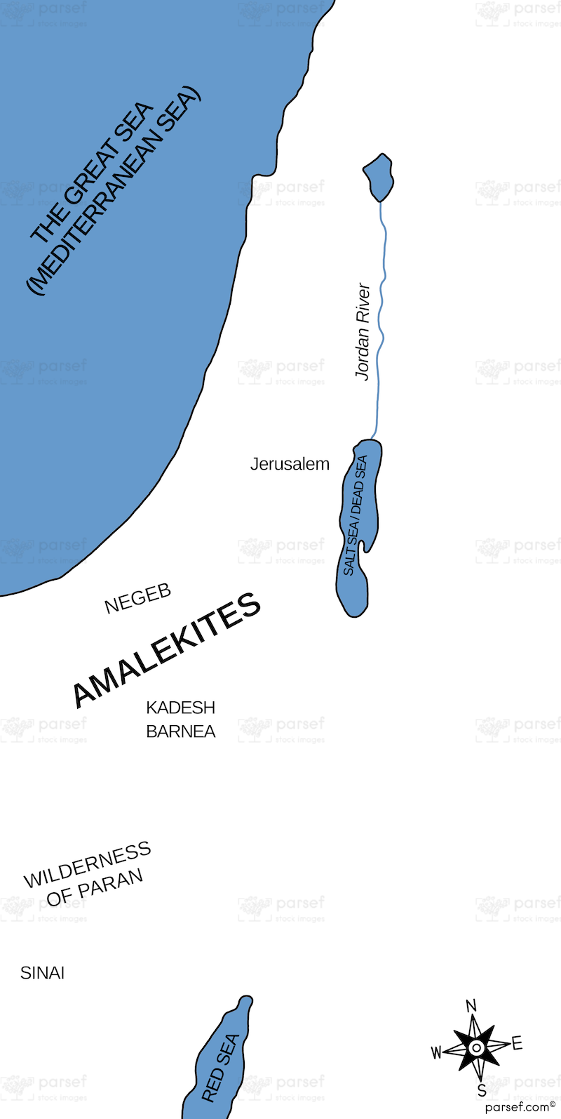 Amalekites Territory Map | Bible Verses Maps Online