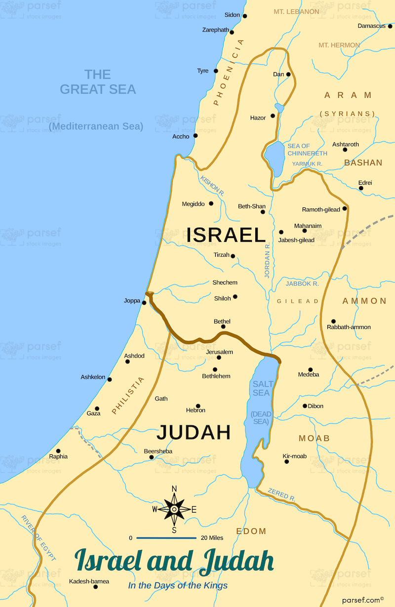 Israel and Judah Map | Bible Verses Maps Online